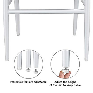 Yaheetech Set of 2 Weave Chair Mid-Century Metal Dining Chair Y-Shaped Backrest Hemp Seat, White