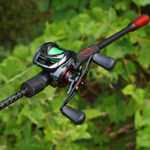 Sougayilang Fishing Rods, Spinning Rods and Casting Fishing Rods, with Full Carbon Fiber Handle, 24T Carbon Fiber 2PCS Fishing Pole for Long Casting Bass, Trout, Panfish（Cast-7'）