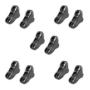 KOOBOOK 10Pcs Camping Tent Awning Rope Fastener Black Plastic Guy Line Runners Tensioner Tightener Non-Slip