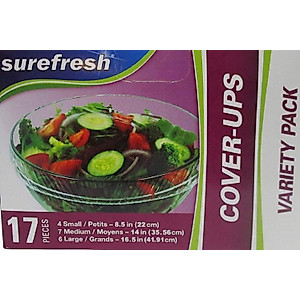 Food Storage Cover-ups, Elastic Stretch-to-Cover Variety Packs, 4-pk Set by SureFresh