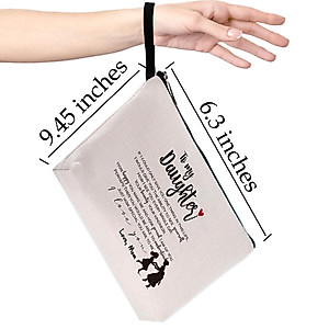 Daughter Gift from Mom to My Daughter Makeup Bag Gift for Daughter Birthday Teen Girls Gift Ideas for Birthday Graduation Christmas Wedding Daughter Bridal Shower Gift Valentine's Day Cosmetic Bag