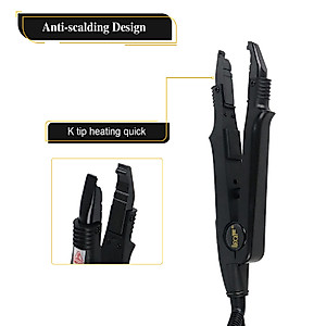 TopWigy Professional Hair Extensions Tool Hair Connector Fusion Heat Iron Connector Wand Temperature Adjustable Melting Tool with US Plug