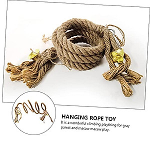 Ipetboom 3 pcs Bird Medium Bungee for Small L Chew Toys Size Macaw Conure Toy Parrot Bungees Cotton Grey Plaything Pet Stand Hanging Rope Bar Perch Pendant Climbing Cage