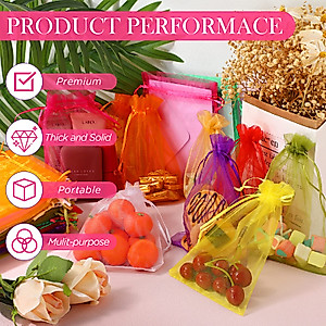 150 Pieces Organza Bags Drawstring Gift Bags 6 x 9 Inch Mesh Gift Bags Bulk Wedding Gift Bag Sheer Jewelry Candy Treat Bags for Wedding Festival Birthday Party Baby Shower Candy Storage (Multicolor)
