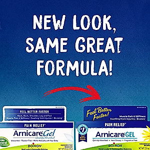 Boiron Arnicare Gel for Relief of Joint Pain, Muscle Pain, Muscle Soreness, and Swelling from Bruises or Injury - Non-greasy and Fragrance-Free - 2.6 oz (Horizontal)