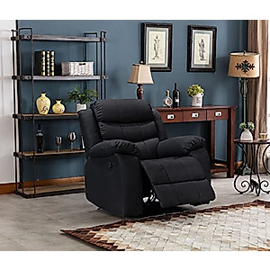 ICE ARMOR 996002BK Manual Overstuffed Cushions for Bedroom and Living Room Recliner Sofa Chair in Black Finish Black 36D x 36W x 40H in