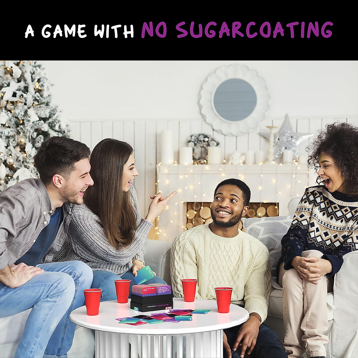 Uncoated Party Game for Adults Ages 21+, Hilarious, Social & Interactive Card Game for Game Night, Pre Games, Parties, & Gatherings, 4+ Players, 450+ Cards, Unfiltered Fun & No Sugarcoating