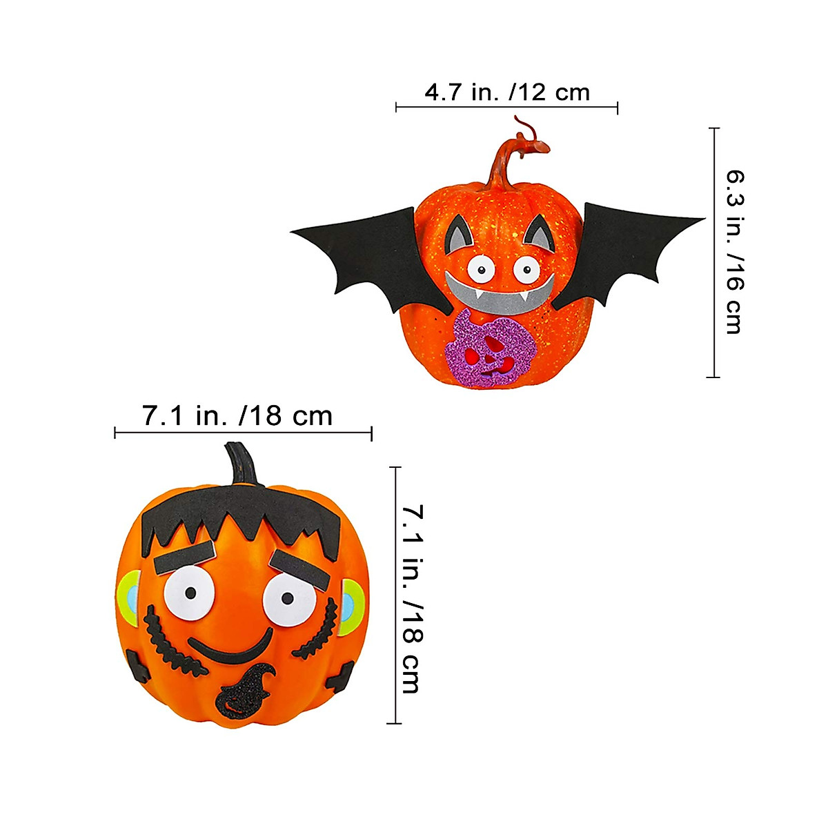 Supla 30 Kits Halloween Funny Face Pumpkin Decorating Craft Kits Decorates 30 Pumpkins Foam Jack-O'-Lantern Self-Adhesive Glitter Halloween Stickers for Kids Pumpkins Art Project Classroom Activity