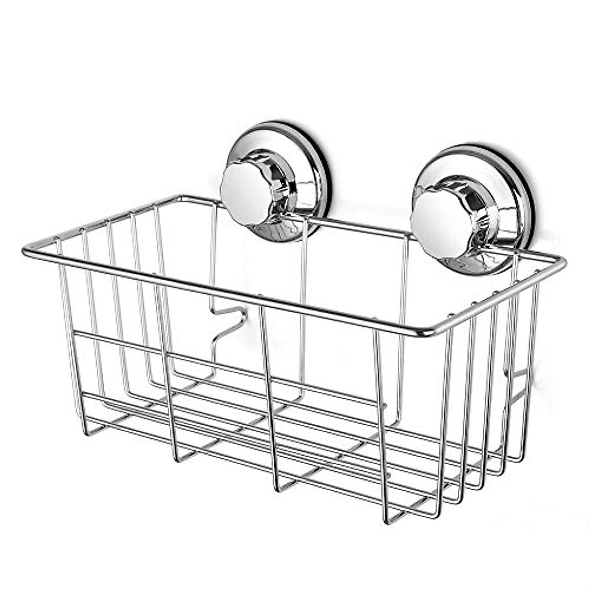 iPEGTOP L-7 Adhesive Suction Cup Deep Caddy Bath Organizer Wall Shelf for Large Shampoo Shower Gel Holder Bathroom Accessories Storage-Rustproof 304 Stainless Steel, 2-Pack, 2 Count