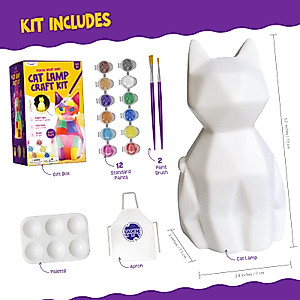 LAOESE Paint Your Own Cat Lamp Kit, Art Supplies Arts & Crafts Kit, Painting kit for Kids 6-12, Arts and Crafts for Kids Ages 8-12, Toys Girls Boy Birthday Christmas Gift Ages 3 4 5 6 7 8 9 10 11 12+