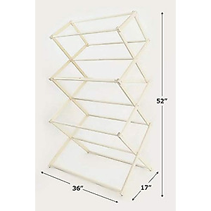 Clothes Drying Rack Wooden Maple Folding Amish Handmade Quality 36 Inches Wide 52 Inches Tall USA