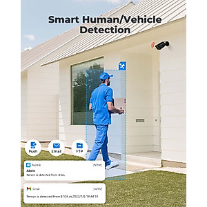 REOLINK 4K Security Camera Outdoor System, Surveillance IP PoE Camera with Human/Vehicle Detection, 100Ft 8MP IR Night Vision, 8X RLC-810A (Black) Bundle 1x RLN16-410 NVR