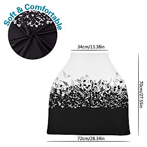 Stretchy Baby Car Seat Covers for Boys Girls Music Notes Infant Car Canopy Nursing Cover Breastfeeding Scarf