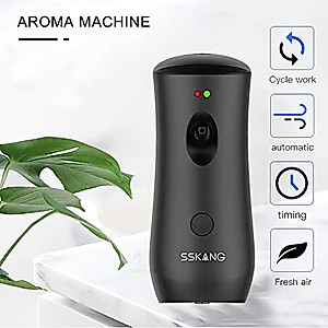 Automatic air freshener dispenser, wall-mounted automatic Air Freshener Sprays sprayer for Home indoor, Airport, Bedroom, Hotel, Office, Commercial Place (Black)