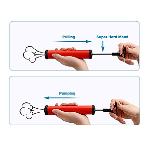 SLTG2020 Sports Ball Pump Portable Air Pump with Inflation Needle Nozzles and Rubber Hose Great for Volleyball Pump, Basketball Inflator, Football & Soccer Ball Swim Ring Balloon Air Pump