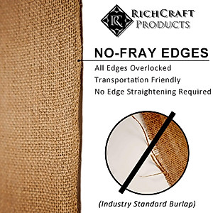 12" x 10yd NO-FRAY Burlap Roll ~ 3 - 5 Table Runners ~ Natural Long Fabric with Finished Edges. Perfect for Weddings, Placemats, Crafts. Decorate Without The Mess!