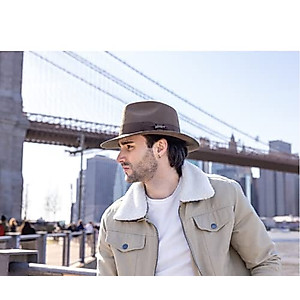 Indiana Jones Men's Wool Felt Fedora, Brown, Large