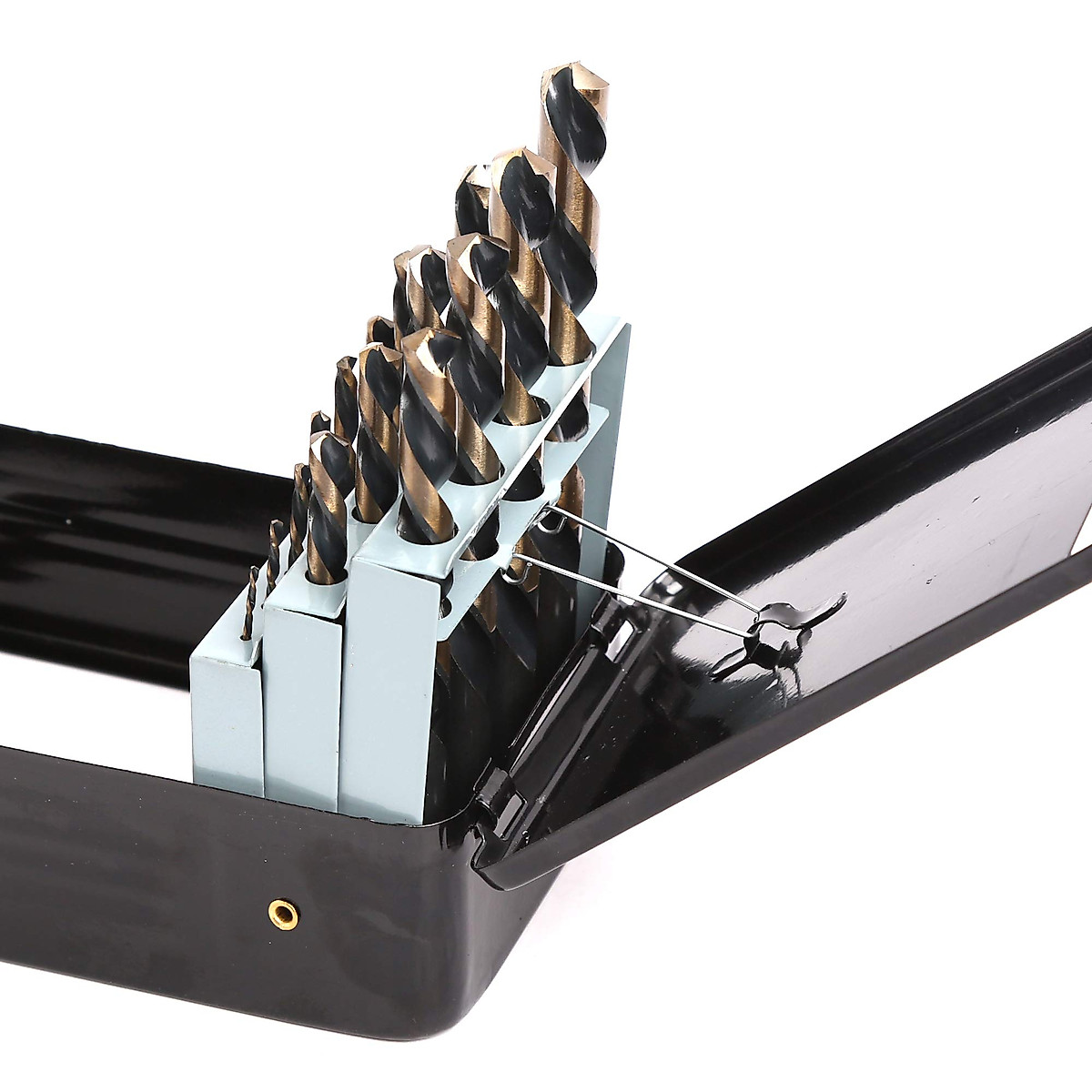 Left Hand Drill Bit Set, 15 Piece | M2 HSS with Titanium Nitride Coating | SAE (1/16" - 1/2")