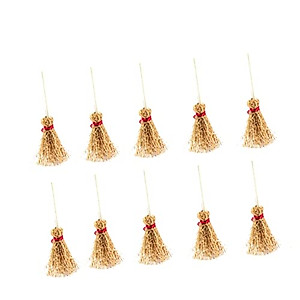 COOLHIYA 10pcs Witches Hanging Halloween Dollhouse Broom Mini Besom Mini Halloween Decorations Brooms Witch Broom Cosplay Broom Props Toy Witch Prop Pendantdant