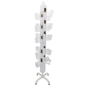 FixtureDisplays® Greeting Card Rack Clear Plexiglass Spinner Retail Spin Rack DVD CD Book Stand 6.25“ Wide Pocket 8.5" High 20 Pockets 10024