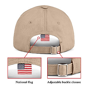 KIRAAT 3 Pack American Flag Baseball Cap Unisex,Low Profile USA Plain Dad Hat for Men＆Women (Black＆Grey＆Khaki)