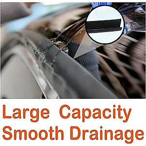 RV Rain Gutter,40 Feet Length, PTE Black Flexible Roof Rain Diverter Strip, Dril Rail for Cars, Cabins, Pavilion,Self Adhesive, Roof Gutter to Channel Water Away（Black）