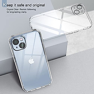 Switdo Compatible with iPhone 14 Case Clear with Built-in Screen Protector&Camera Lens Protector,Transparent Shockproof Cover Full Body Protective Phone Case for iPhone 14 6.1 inch,Clear