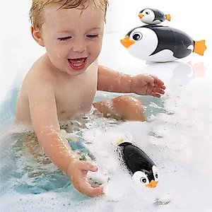 Battery Operated Swimming Penguin Race Dive Flip Water Bathing Toys Water Tub Pool Toys Summer Toys