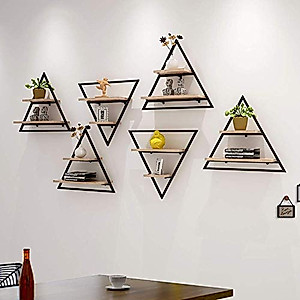 PIBM Stylish Simplicity Shelf Wall Mounted Floating Rack Shelves Iron Art Solid Wood Simple Bookshelf Flower Stand Storage Multifunction,2 Styles,2 Layer, b , 70X20X60CM