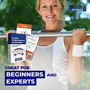 (65+ Cards) Fitness Fundamentals Flashcards Pain-Free Fitness, 3x5 in, Workout Cards Suitable for Safe Power Training, Strength Training, Tear-Resistant Flashcards with Video QR Codes