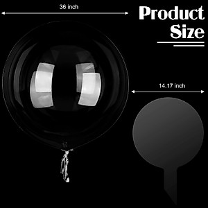 20 Pieces Clear Balloons 36 Inch Transparent Balloons Big Bubble Bobo Balloons Clear Balloons for Stuffing Large Clear Balloon Bobo Kids' Party Balloons for Christmas Wedding Birthday Decoration