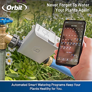 Orbit 21004 B-hyve Smart Hose Faucet Timer with Wi-Fi Hub, Compatible with Alexa ,GRAY