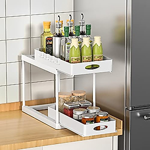 Avaspot Double Sliding Cabinet Organizer Drawer, Under Sink Organizers and Storage 2 Tier Easy Access Slide Out Cabinet Organizer, Bathroom Organizer Under Sink Cabinet Kitchen Organizers and Storage