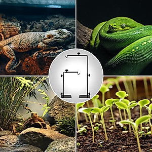 Simple Deluxe Reptile Lamp Stand Metal Floor Light Holder Basking Lamp-Holder Lamp-Support Bracket, Height Adjustable for Glass Terrarium Heating-Light, Amphibian and Aquarium Tank