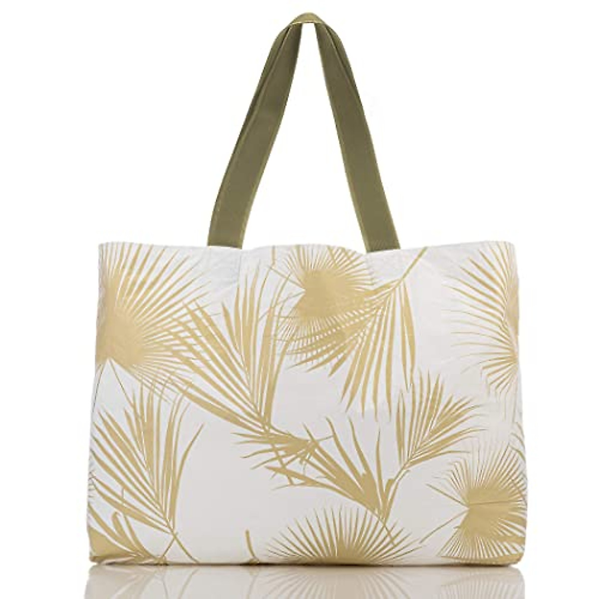 ALOHA Collection Splash-Proof Reversible Day Palms Holo Holo Tote in Sand