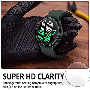 SPGUARD [4 Pack Galaxy Watch 4 44mm Screen Protector & Galaxy Watch 5 44mm Screen Protector, Tempered Glass Screen Protector Accessories for Samsung Watch 4 44mm/ Watch 5 44mm (NOT for Other Models)