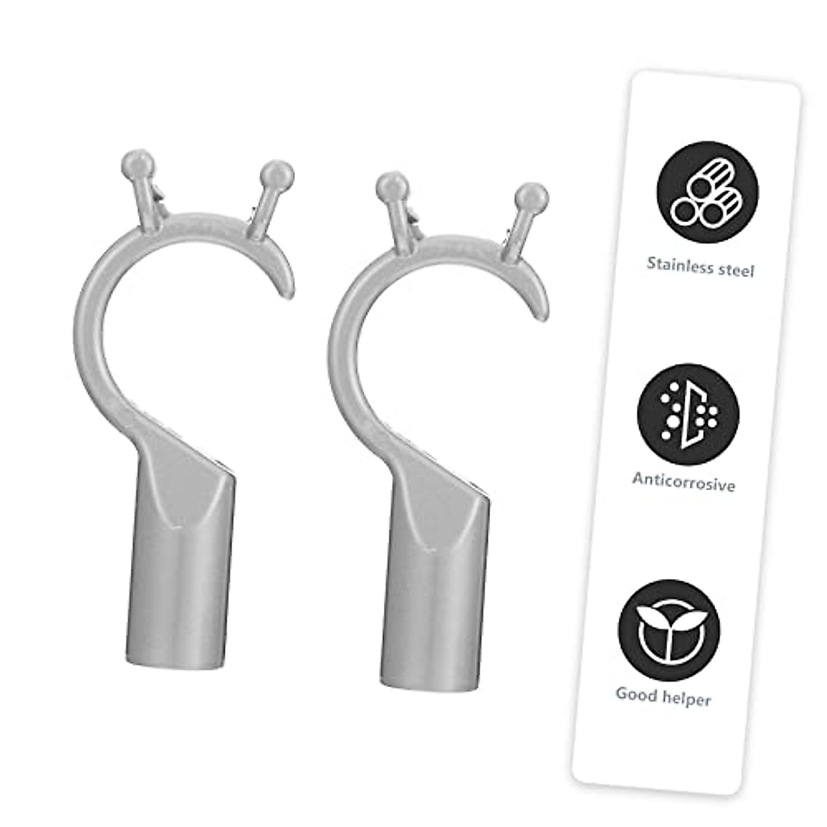 NOLITOY 4pcs Cloths Replacement Utility Accessories Fork Area Steel Clothes Display Stick Pole Rack Home Hangers Silver Reaching Support Clo Rail for Decor Hanging Rod Retail High