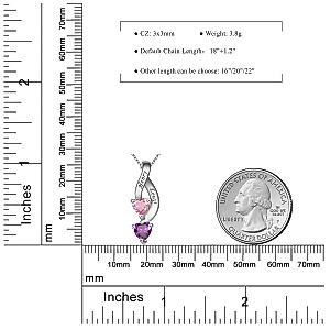 MissNity Personalized Birthstone Necklace Engraved 2 Names for Women - Custom Mother Pendant Necklace with Stones in 925 Sterling Silver for Mother's Day Gift