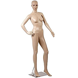 Female Mannequin Manikin Dress Form Female Full Body 69 Inch Adjustable Mannequin Stand Realistic Mannequin Display Head Turns Dress Model W/ Metal Base