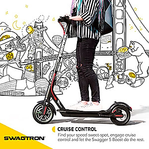 Swagtron SG-5 Swagger 5 Boost Commuter Electric Scooter with Upgraded 300W Motor