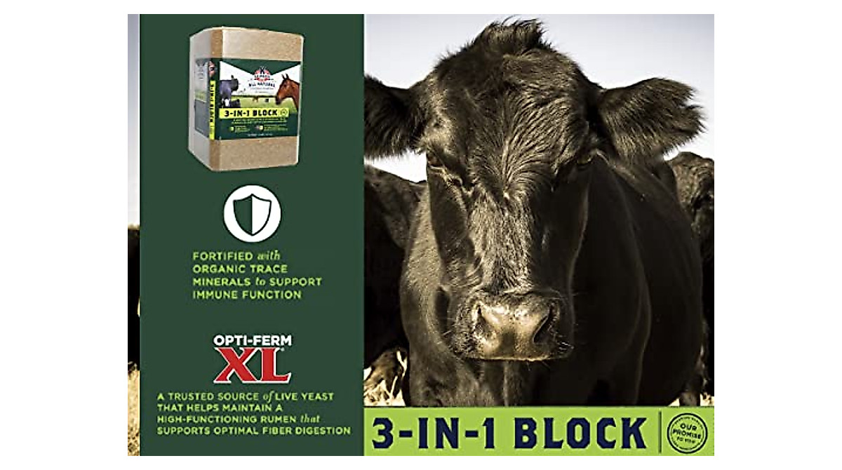 3 in 1 Livestock Block for Cattle & Horses | Supports Nutrition
