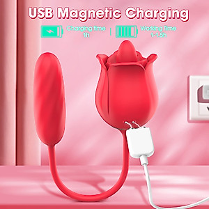 G Spot Vibrator Rose Sex Toys for Women - 3IN1 Thrusting Vibrator 9 Licking Tongue Rose Vibrators, Clitoral Stimulator Dildo Sex Sexual Stimulation Device Adult Sex Toys & Games for Women Couples