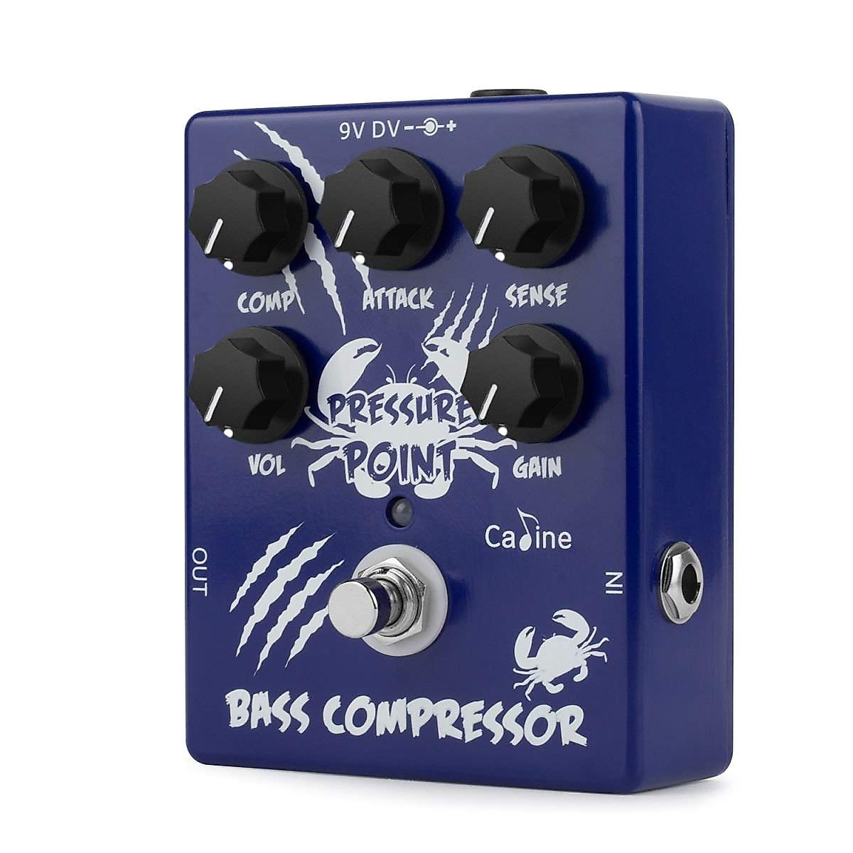 Caline Electric Guitar Effects Pedal Mini Bass Compressor True Bypass Effect Pedal Aluminium-alloy Blue CP-45