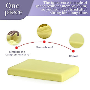 Zhi Jin Soft Rectangle Chair Cushion Memory Foam Mesh Seat Pads Cushions with Ties for Home School Office Black