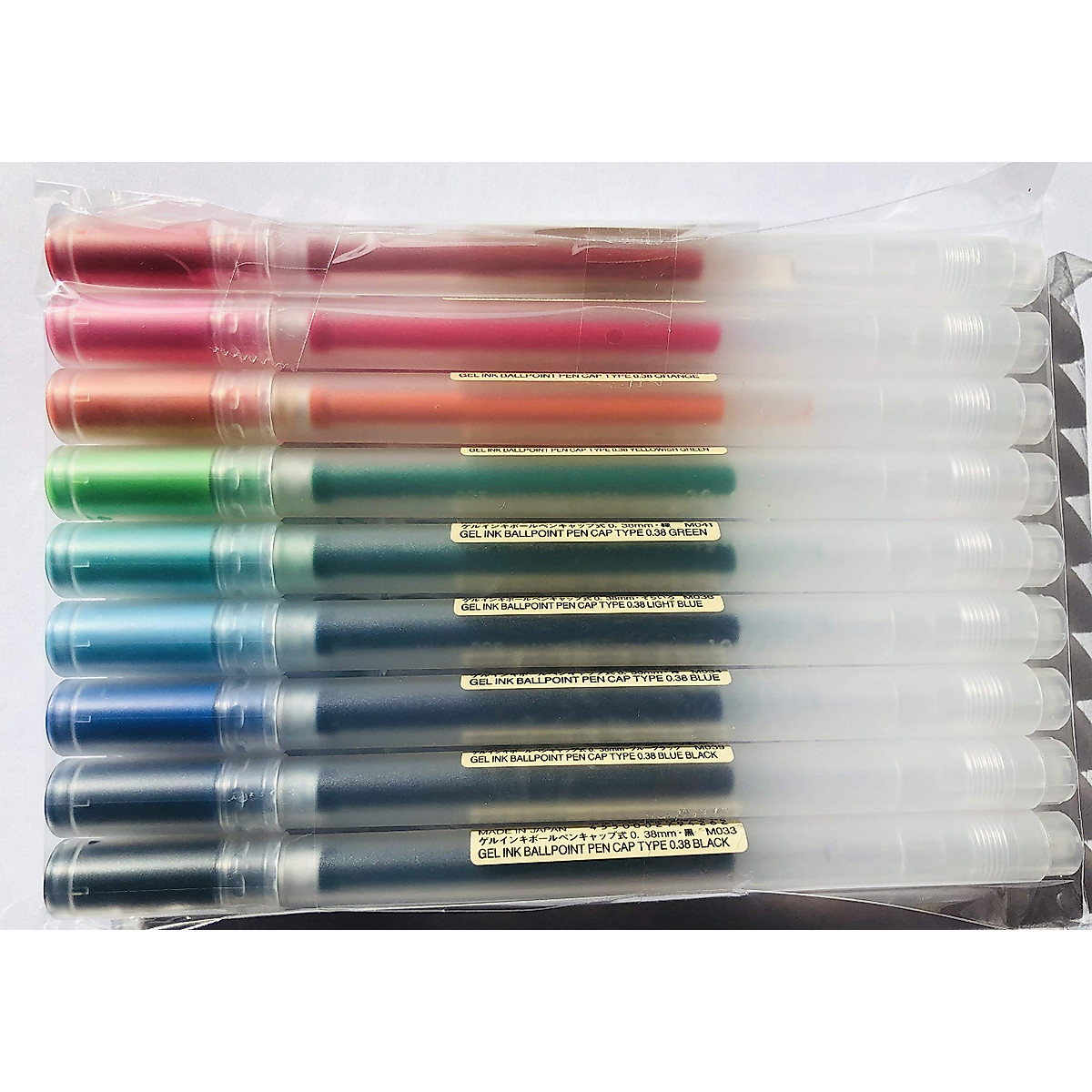 MUJI Gel Ink Ballpoint Pens 0.38mm 9-colors Pack