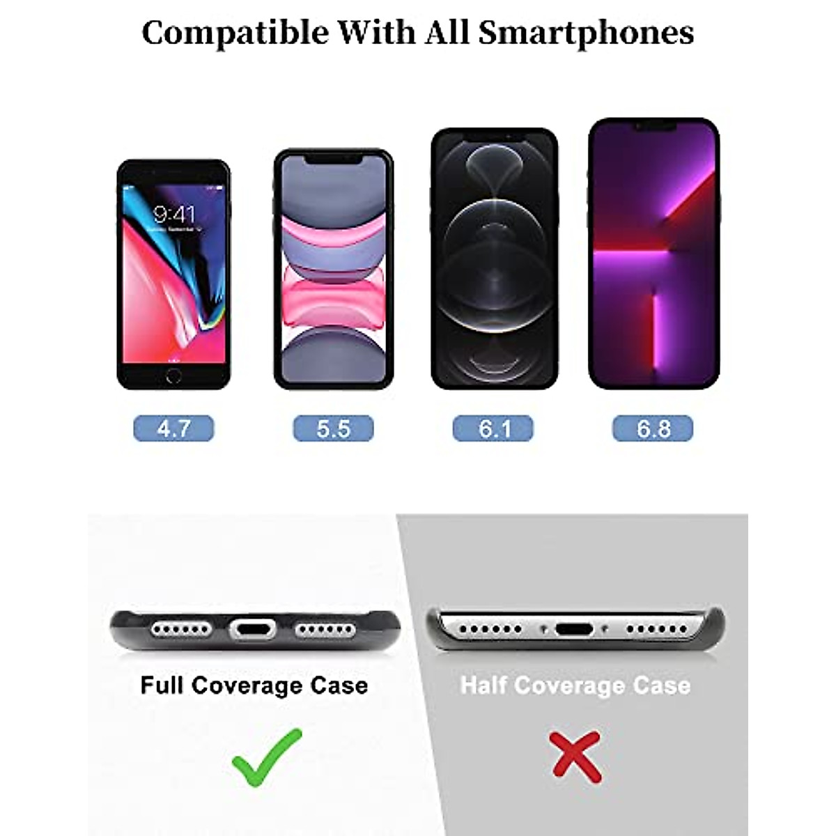 SHANSHUI Phone Lanyard, 2X Phone Lanyard & 2X Pads 2 in 1 Universal Crossbody, Neck Lanyard Detached Wrist Strap Phone Tether Pad Fit All Smartphones