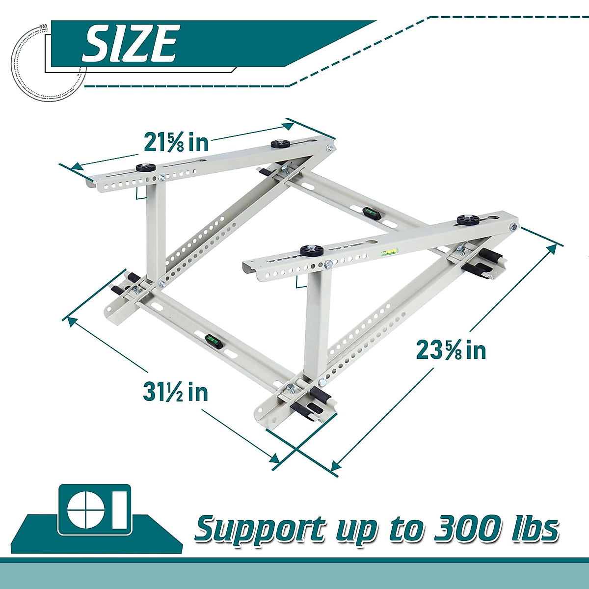 Daisypower Mini Split Roof Mount Bracket for Ductless Mini Split Air Conditioner Heat Pump Systems,Outdoor Adjustable Angle Rooftop Mounting Bracket Support Up to 7000-24000 Btu Condenser.