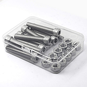 WUNMEI M5 Allen Screw and Nut Combination Box 304 Stainless Steel Socket Head Cap Screws (M8 x 60mm)