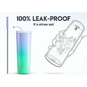 Meoky 30 oz Insulated Tumbler with Lid and Straw, Stainless Steel Vacuum Insulated Tumbler, Keeps Cold for 24 Hours, 100% Leak Proof, Fits in Car Cup Holder (Fairyland)