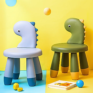 Yuntau 2 Pcs Plastic Dino Chair Sturdy Dinosaur Chairs Lightweight Activity Chairs Ergonomic Design Anti Slip Step Stool for Indoor Outdoor